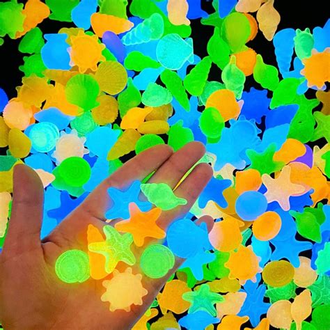 Badu Bg Светещи светещи камъни Черупка на морска звезда във формата на черупка за аквариум Маса