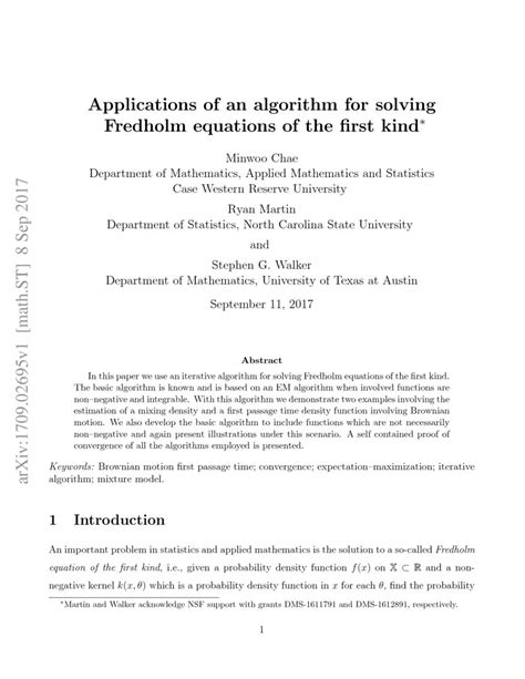 Applications Of An Algorithm For Solving Fredholm Equations Of The First Kind Deepai