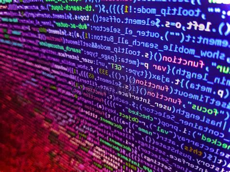 Code On Dark Background Shallow Depth Of Field Selective Focus Effect