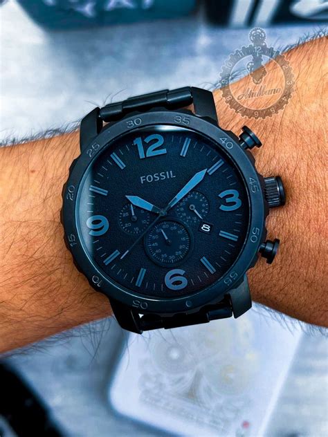 Reloj Fossil Jr1401 Nate Cronógrafo En Acero Inoxidable Atumano