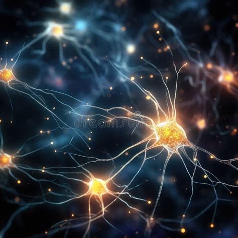Neural Connections In The Brain Neurons Stock Illustration