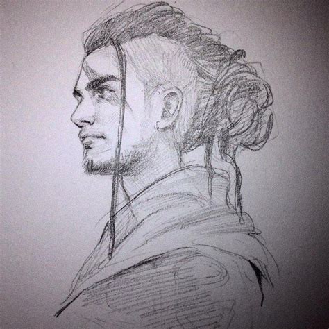 Ponytail Portrait Drawing