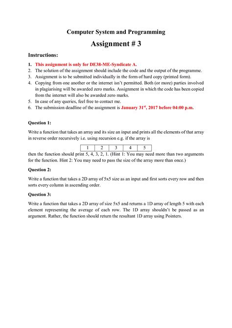 Assignment 3 Computer System And Programming Ec 105 Pdf