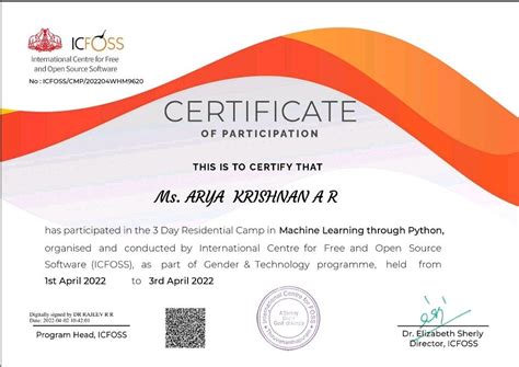 Arya Krishnan A R On Linkedin Machinelearning Python Icfoss
