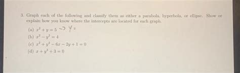Solved 3 Graph Each Of The Following And Classify Them As