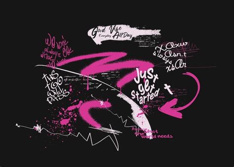 네온 스프레이로 그라피티 슬로건 인쇄 티셔츠 그래픽 인쇄 터 일러스트레이션 디자인 도시 타이포 프리미엄 벡터