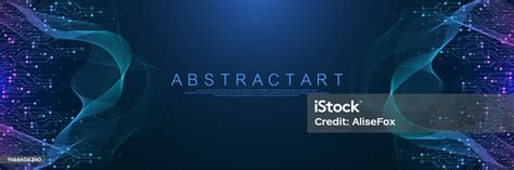 양자 컴퓨터 기술 개념 미래 지향적 인 파란색 회로 기판 배경 벡터 현대 기술 회로 기판 텍스처 배경 디자인 파도가 흐릅니다