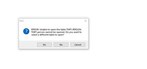 Unable To Open Sas Dataset Sas Support Communities