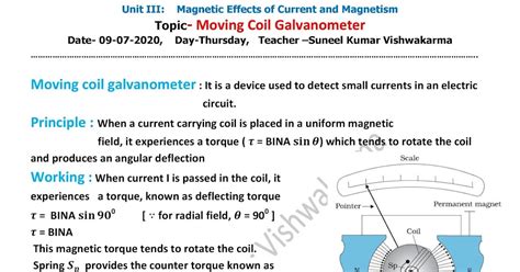 Moving Coil Galvanometer