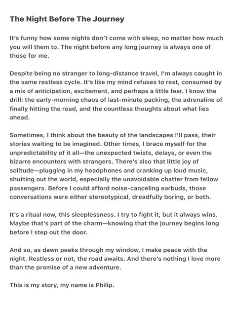 Restless Nights Before Travel Adventures Pdf