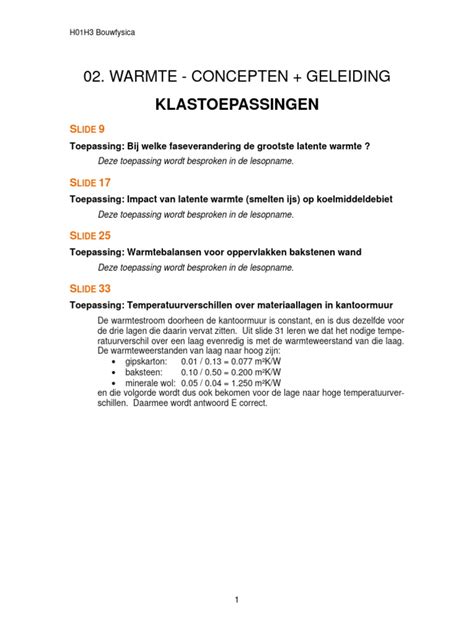 Warmte Concepten Geleiding Klastoepassingen Pdf