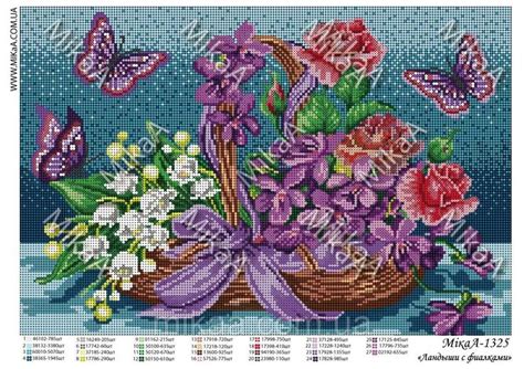 Схема для полной зашивки бисером Ландыши с фиалками А3 продажа цена в Мариуполе бисерное