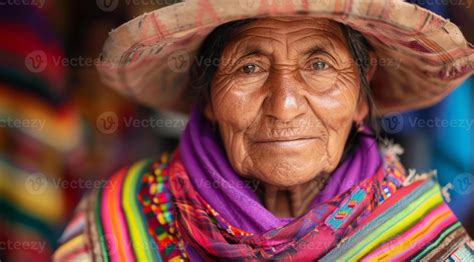 Retrato De Indígena Personas De Perú Y Sur America Vestido En Vistoso Nativo Ropa 52754812 Foto