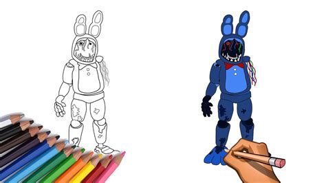How To Draw Withered Bonnie Fnaf Youtube