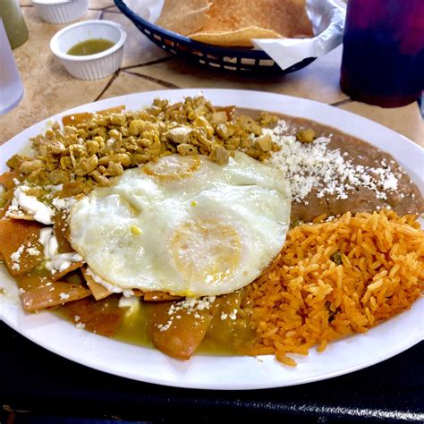 [i Ate] Green Chilaquiles W Chicken Eggs Rice And Beans R Food