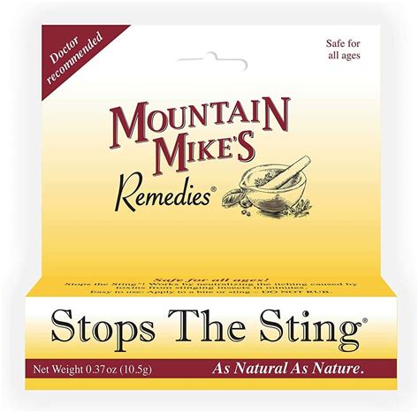 Stop The Sting All Natural Relief Insect Ointment 037 Oz Tube