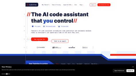 Tabnine AI Code Assistant Private Personalized Protected