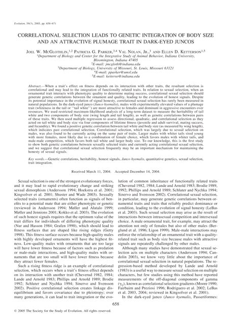 Fillable Online Indiana Correlational Selection Leads To Genetic