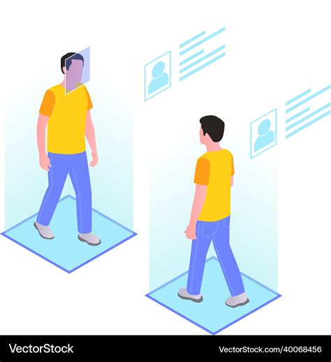 Smart Biometric Authentication Composition Vector Image