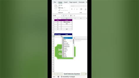 Sumif Interview Question In Excel Excel In Hindi Excelshorts Shorts Ytshorts Youtube