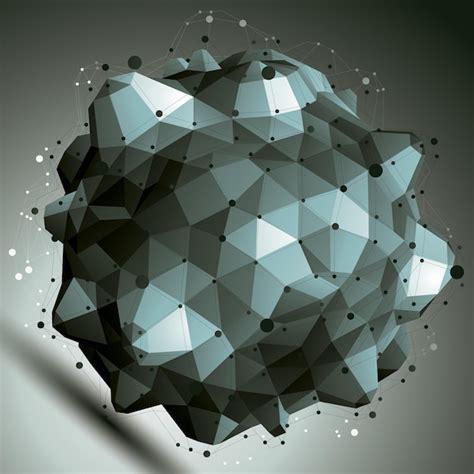 Premium Vector Abstract Asymmetric Vector Monochrome Object With Black Lines Mesh Complicated