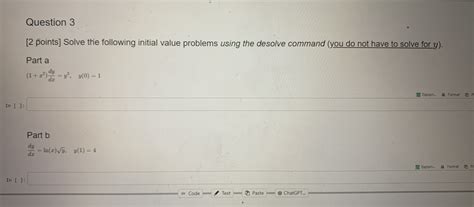 solved [2 points] solve the following initial value problems