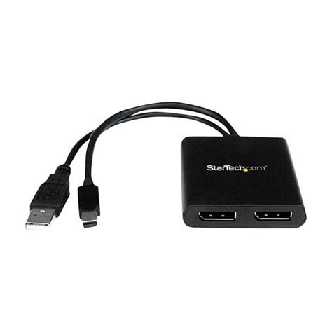Startech Mini Displayport To 2x Displayport Multi Stream Transport Hub Black Mstmdp122dp