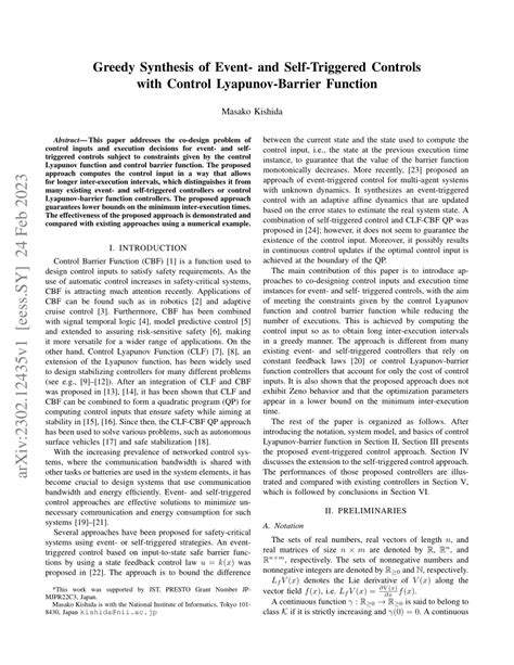 Pdf Greedy Synthesis Of Event And Self Triggered Controls With