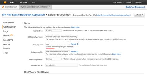 Creating A New Amazon Elastic Beanstalk Instance And Connecting It