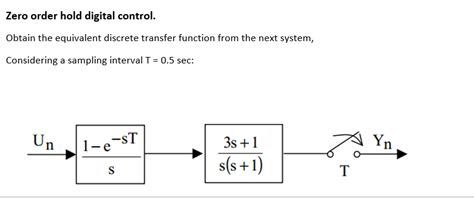 Solved Obtain The Equivalent Discrete Transfer Function From Chegg Com