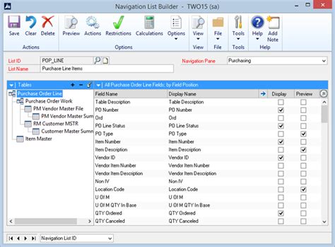 Purchase Line Items Smartlist Builder Template Eone Solutions