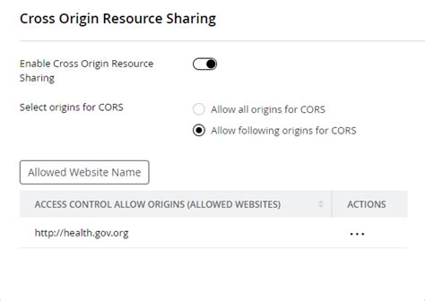 Enabling Cross Origin Resource Sharing