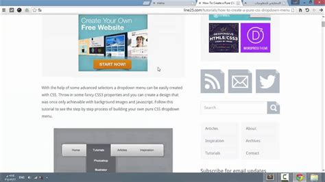 طريقة عمل قائمة منسدلة عن طريق css youtube