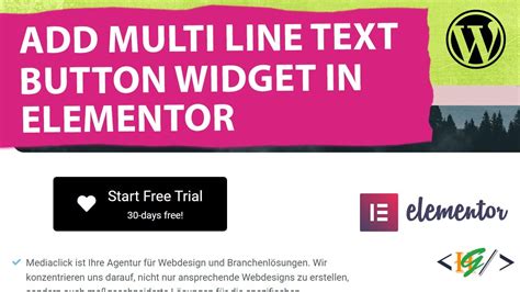 How To Add Multi Line Button Widget In Elementor Wordpress Text Title Subtitle Youtube