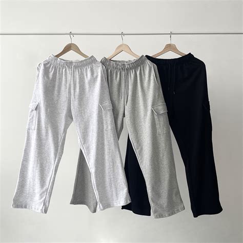 로렌블 단독 기모기본 세미와이드 카고바지 트레이닝 하이웨스트 바지 와이드 밴딩 팬츠 세미와이드 바지 기모밴딩바지 하비바지 기모트레이닝팬츠기모바지 겨울바지