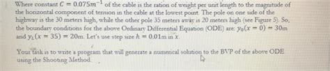 Solved MATLAB SHOOTING METHOD BVP Y DO Cable Equation N Day Chegg Com