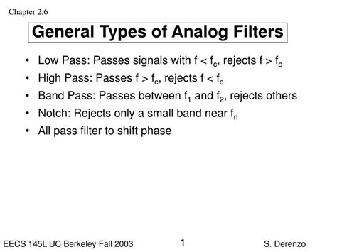 PPT General Types Of Analog Filters PowerPoint Presentation Free Download ID