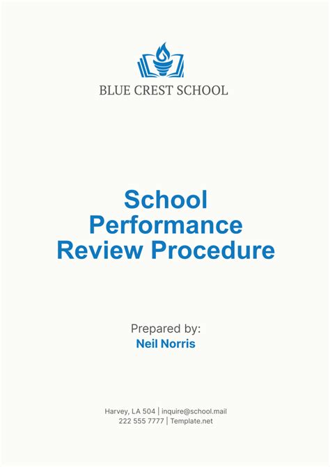 Free School Performance Review Procedure Template To Edit Online