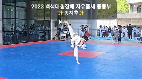 230513 백석대총장기 태권도 대회 자유품새 중등부 남 4조 송지후 3위 태권한류이천관 이천 송정동 라온태권도 선수단 백석