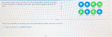 [solved] the numbered disks shown are placed in a box and
