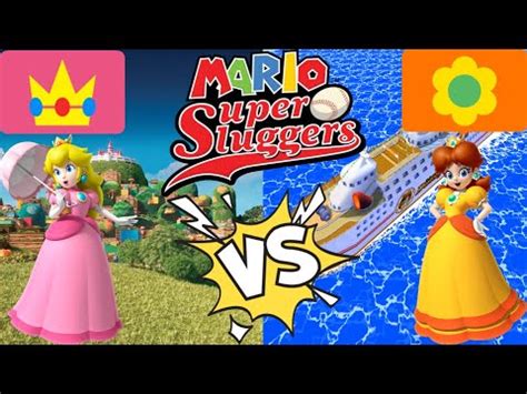 ASM Princess Peach Vs Princess Daisy Mario Super Sluggers Princess Baseball Match YouTube