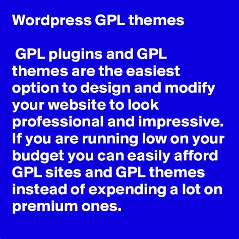 Wordpress Gpl Themes Gpl Plugins And Gpl Themes Are The Easiest Option To Design And Modify Your
