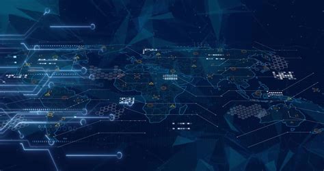 Futuristic Digital Interface With Global Network Map Design