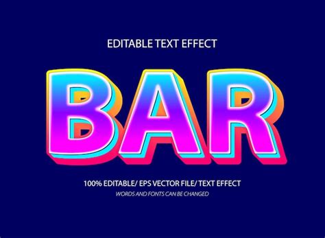 Premium Vector Bar 3d Editable Text Effect