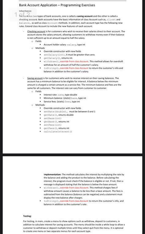 Solved Bank Account Application ﻿programming
