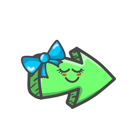 Cute Arrow Character Mascot Flat Cartoon Emoticon Vector Diseño Ilustración Vector Premium