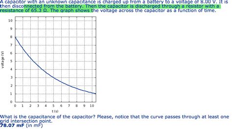 Solved A Capacitor With An Unknown Capacitance Is Charged Up