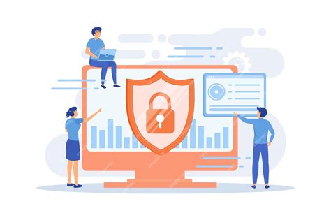 Premium Vector Security Analysts Protect Internet Connected Systems With Shield Cyber