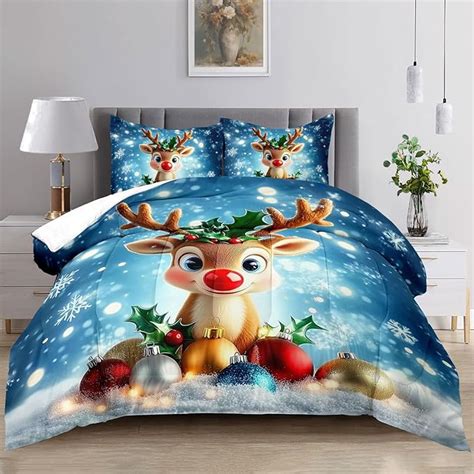 Bundlejoy Raphus Cucullatus Christmas Bedding Kingreindeer Christmas