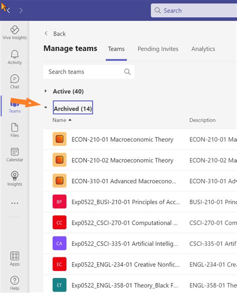 archived teams access and restore hendrix college